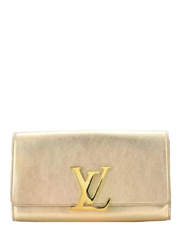 LOUIS VUITTON Louise Leather Mm Clutch Bag - Gold