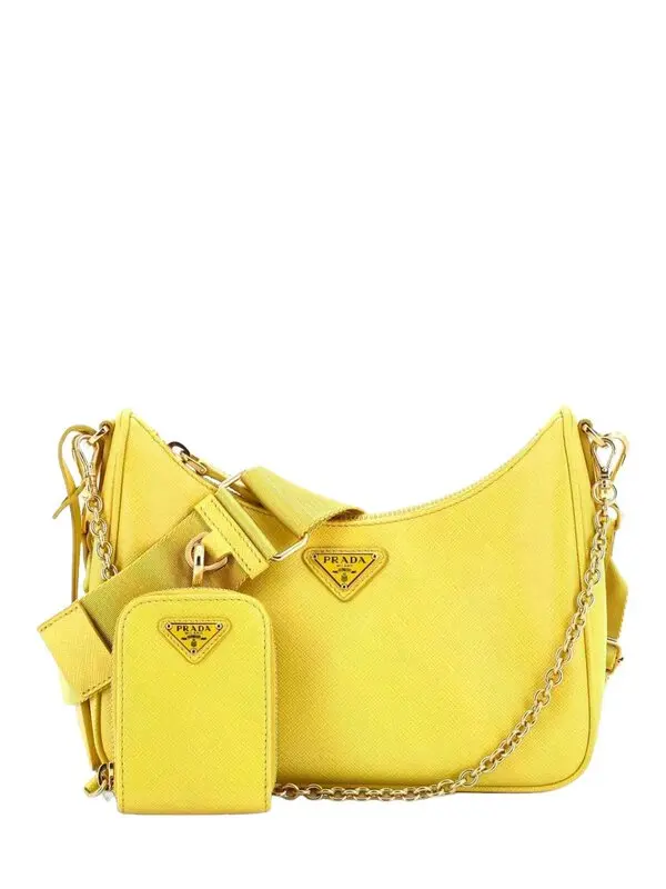 Prada Re-edition 2005 Saffiano Leather Shoulder Bag - Yellow