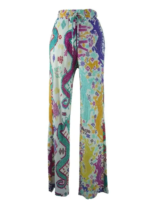 Etro Geometric-print Trousers - White
