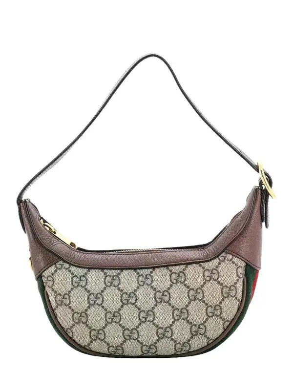 Gucci Ophidia Gg Coated Canvas Mini Hobo Bag - Brown