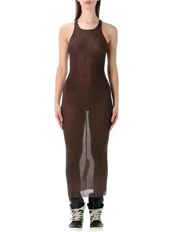 Rick Owens Sleeveless Midi Dress - Brown