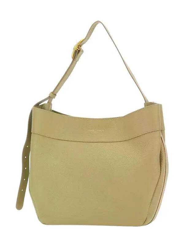 GIANNI CHIARINI Grained Buckle Shoulder Bag - Green