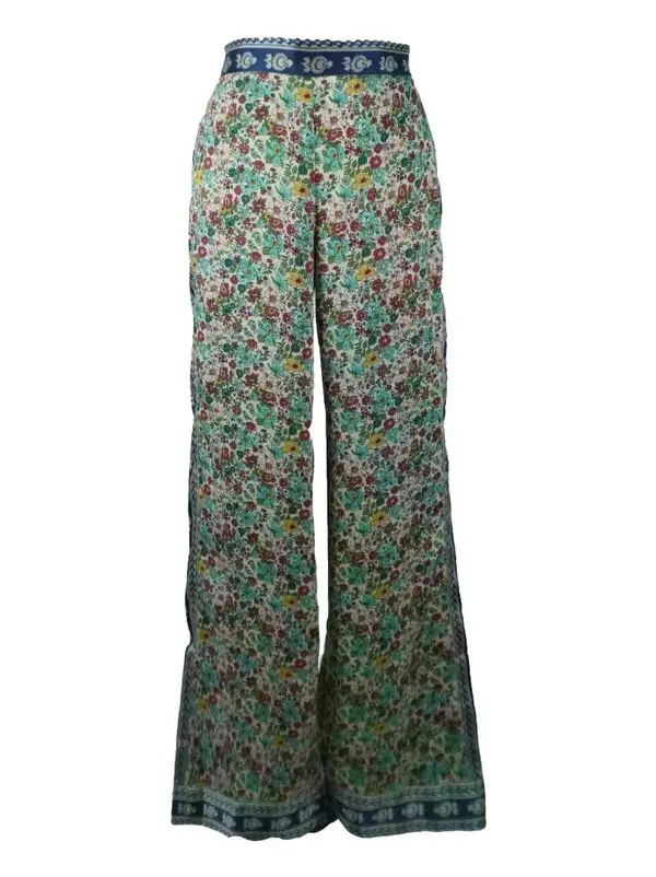 Sandro Floral-print Palazzo Pants - Green