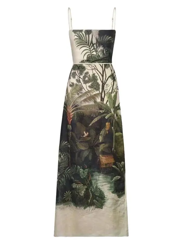 Johanna Ortiz Floral-print Midi Dress - Green