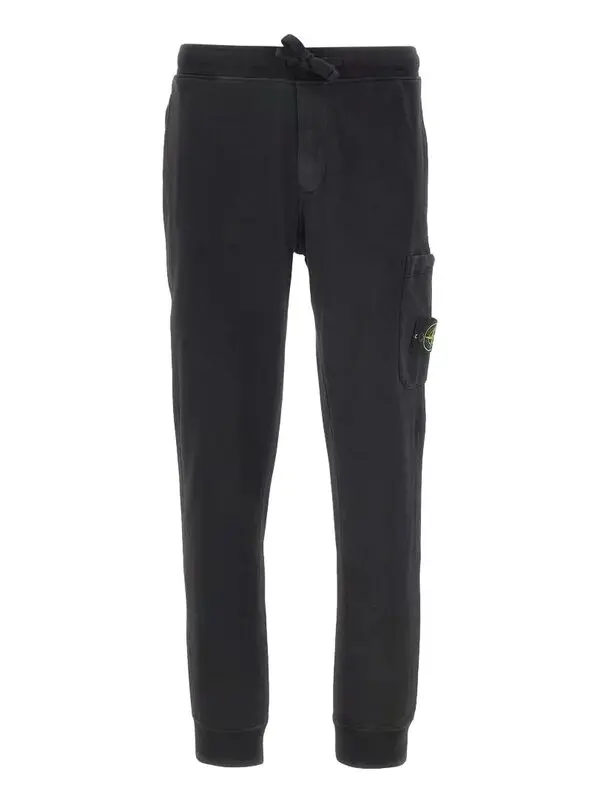 Stone Island Patch-pocket Cotton Track Pants - Black