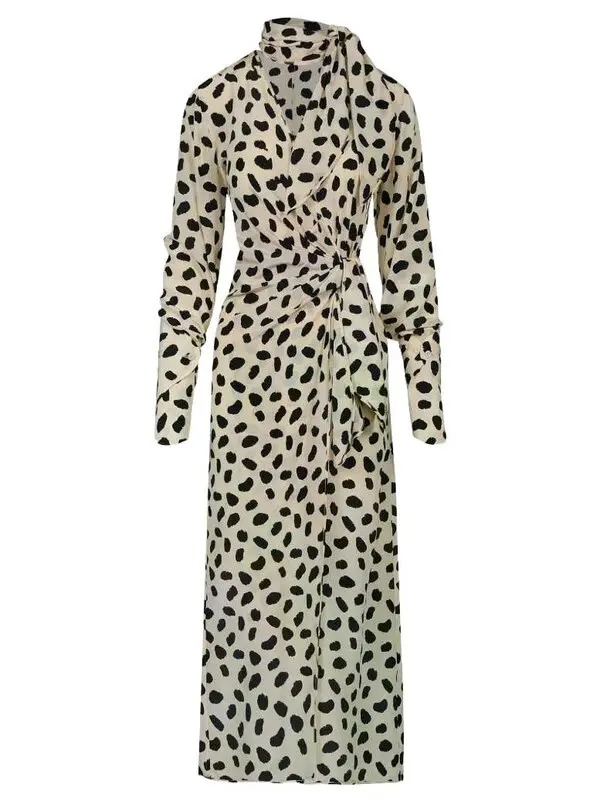 Johanna Ortiz Ollantay Animal-print V-neck Midi Dress - Neutrals