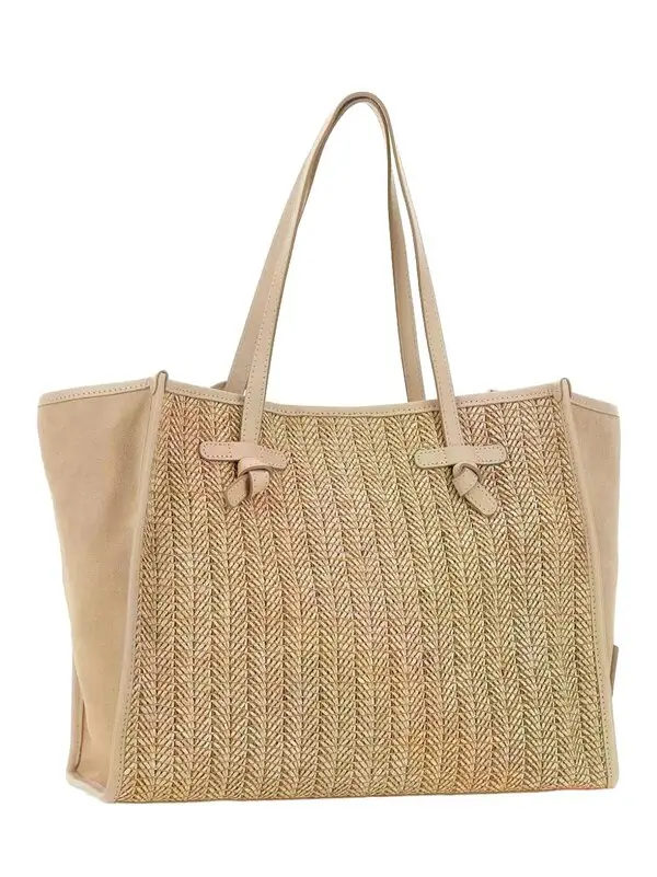 MARCELLA CLUB Raffia Shoulder Bag - Neutrals