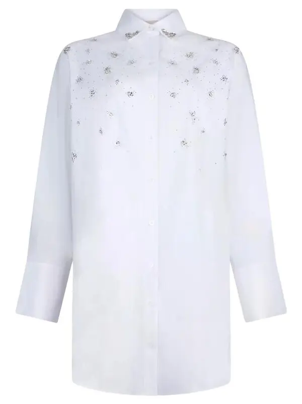 Liu Jo Bejeweled Shirt Dress - White