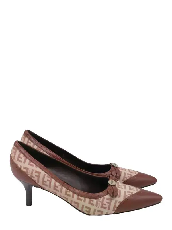 Fendi Zucca Bow-embellishment Pumps - Neutrals