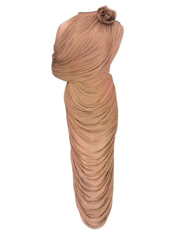 ANA RADU Drape Dress - Brown