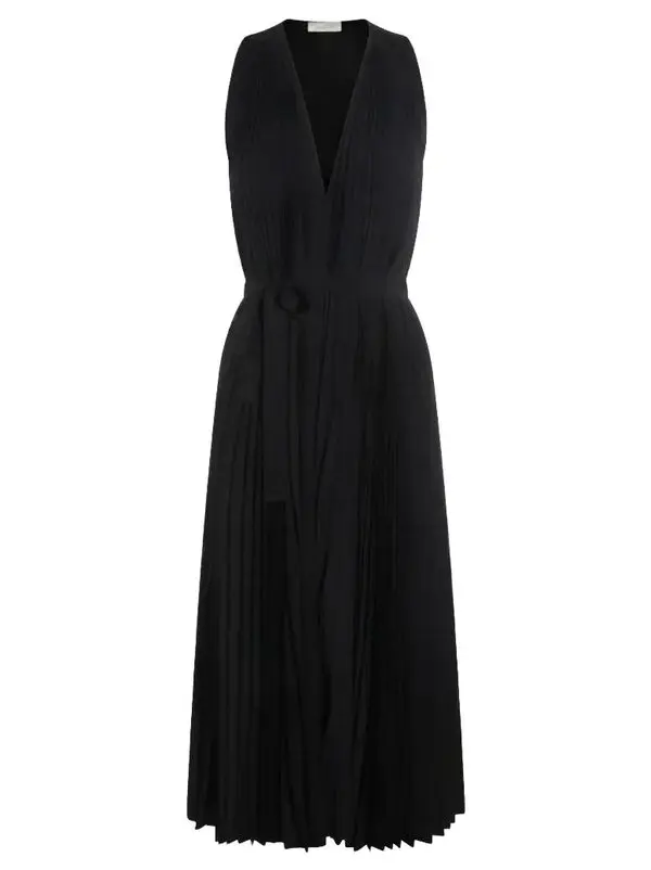 TWINSET Pleated V-neck Dress - Black