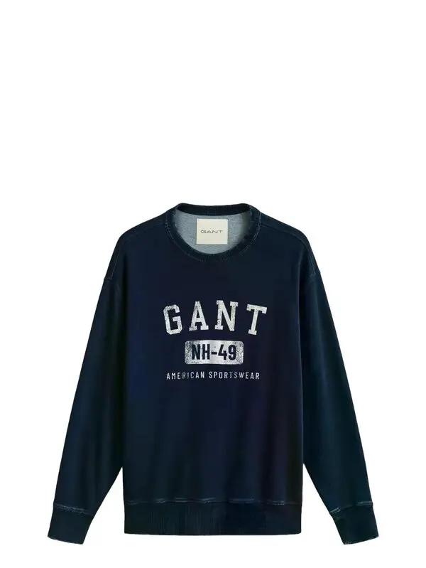 Gant Logo-print Crew-neck Sweatshirt - Blue