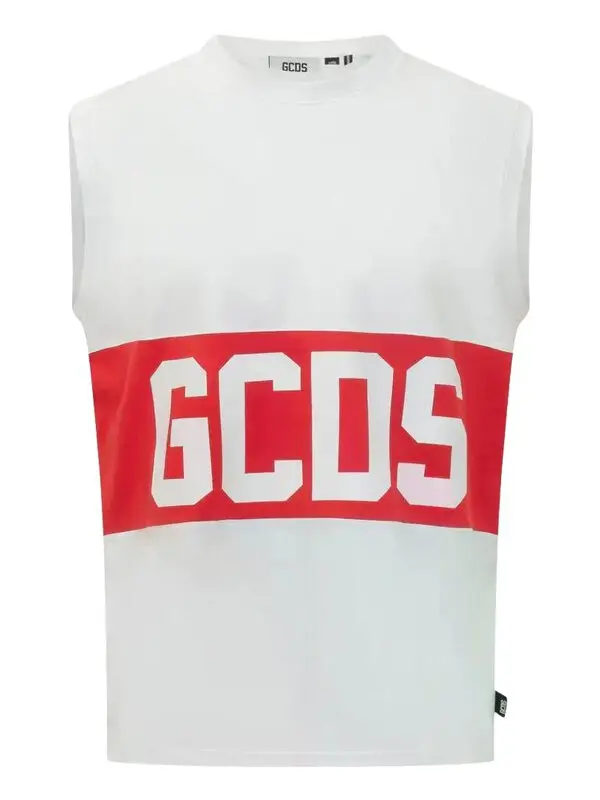 Gcds Logo Sleeveless T-shirt - White