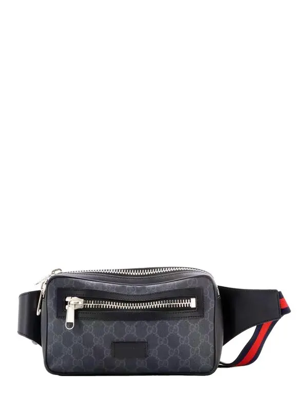 Gucci Soft Zip Gg Coated Canvas Small Belt Bag - Black