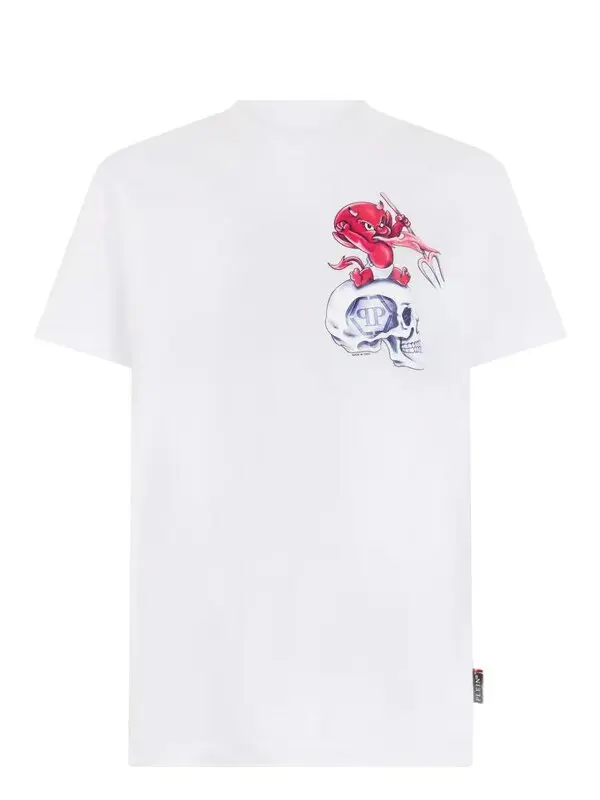 Philipp Plein Printed Round-neck T-shirt - White
