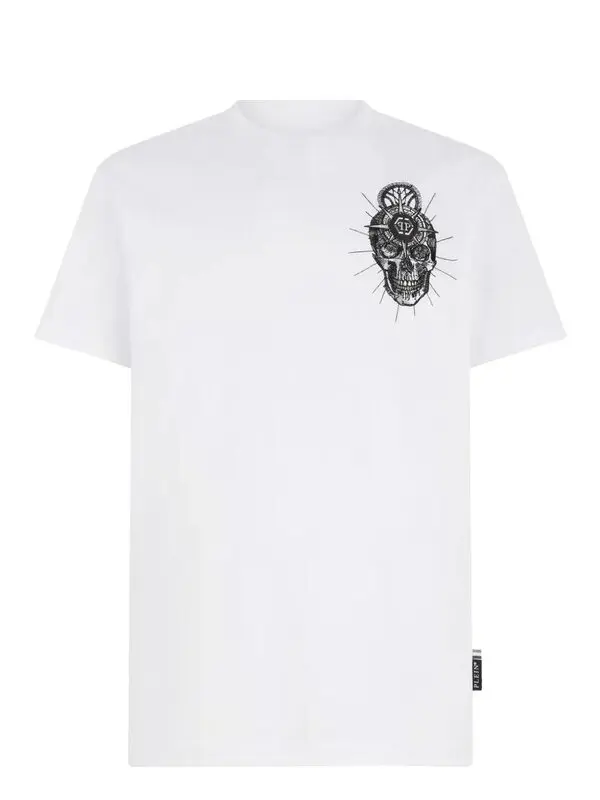 Philipp Plein Round-neck Embroidery T-shirt - White