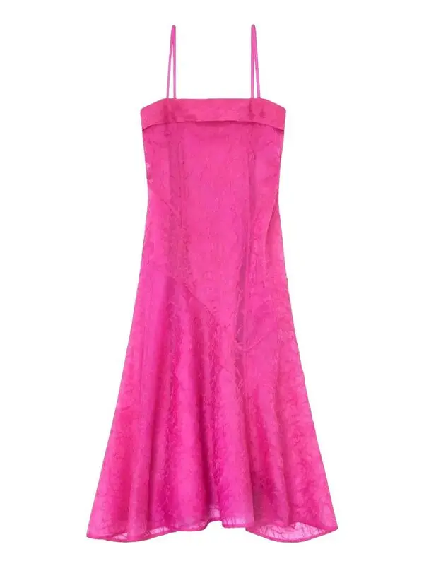 GANNI Straps A-line Midi Dress - Pink