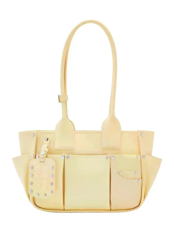 GANNI Stud-appliqué Shoulder Bag - Yellow