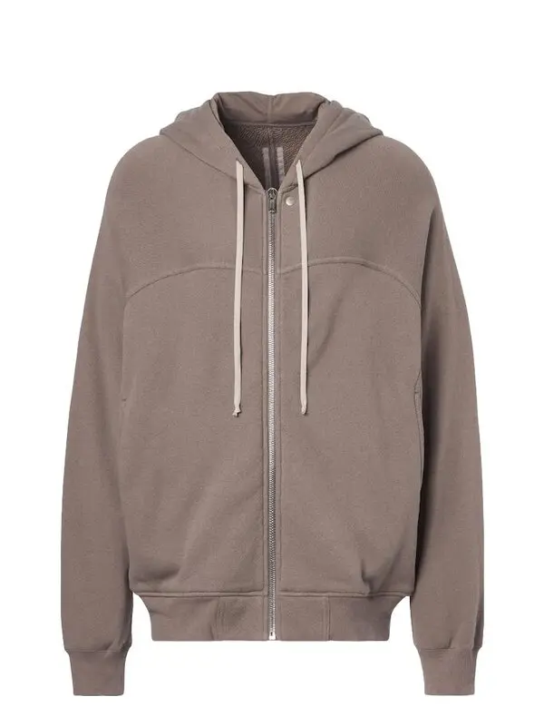 Rick Owens Cotton Jersey Zip-up Hoodie - Grey