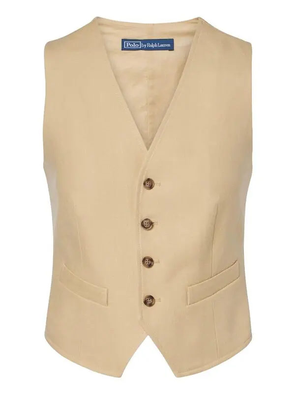 Polo Ralph Lauren Buttoned Cotton Vest - Beige