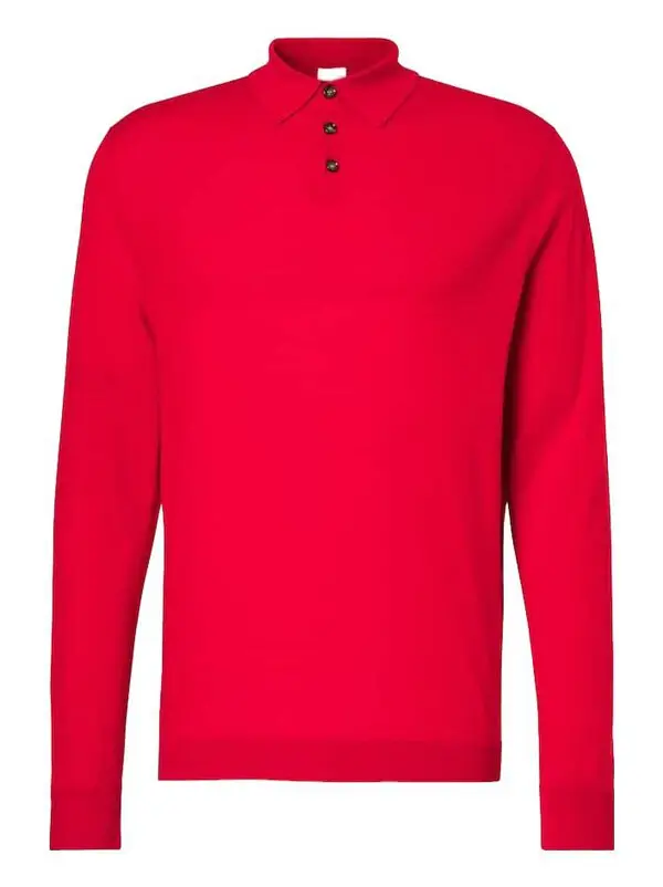 ALLUDE Virgin Wool Polo Shirt - Red