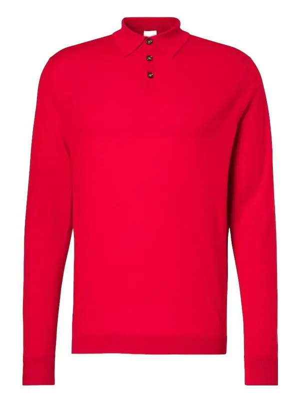 ALLUDE Virgin Wool Polo Shirt - Red