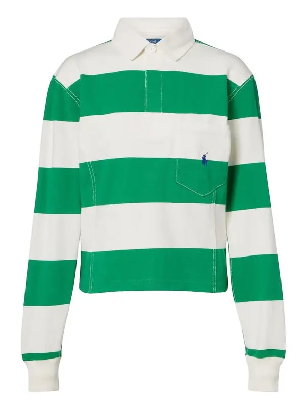Polo Ralph Lauren Striped Cotton Jersey Polo Shirt - Green