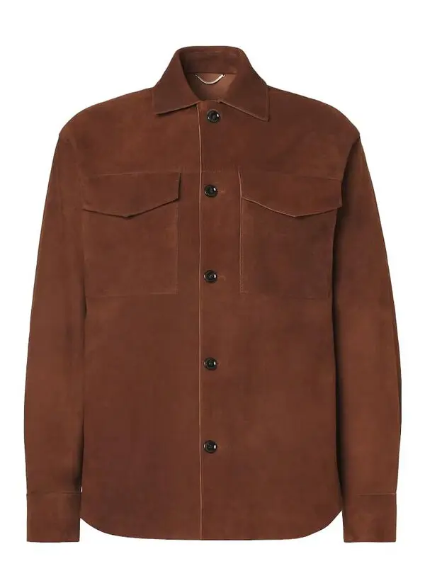 LARDINI Suede Jacket - Brown