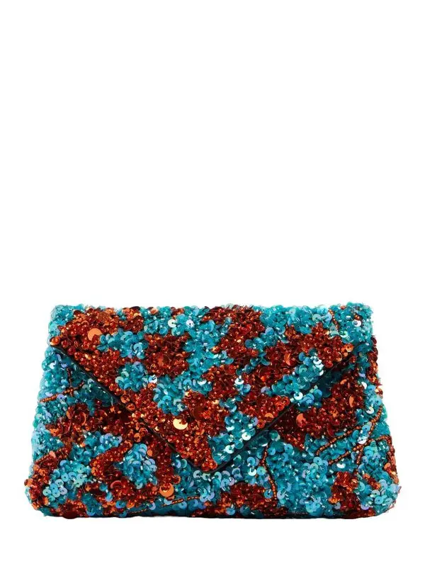 Dries Van Noten Embellished Satin Clutch - Multicoloured