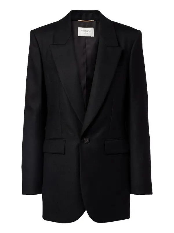 Saint Laurent Cashmere Double-breasted Blazer - Black