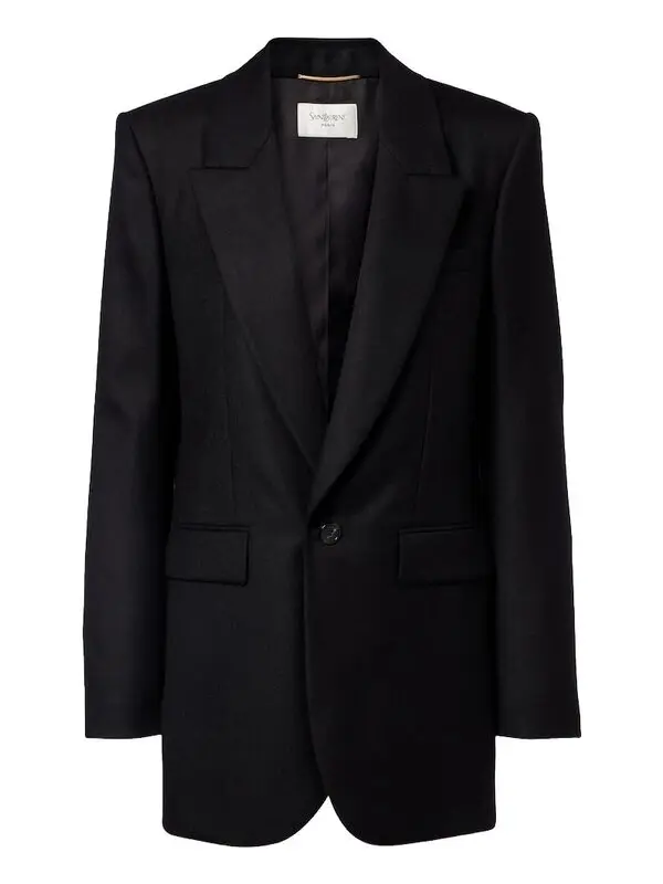 Saint Laurent Cashmere Double-breasted Blazer - Black