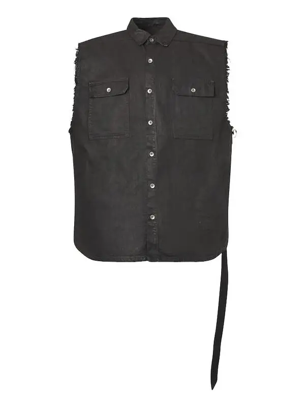 Rick Owens Oversized Cotton Shirt - Black
