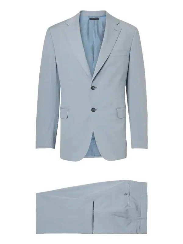 Brioni Trevi Cotton And Silk-blend Suit - Blue