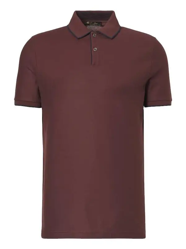 Loro Piana Brentwood Cotton-blend Piqué Polo Shirt - Burgundy