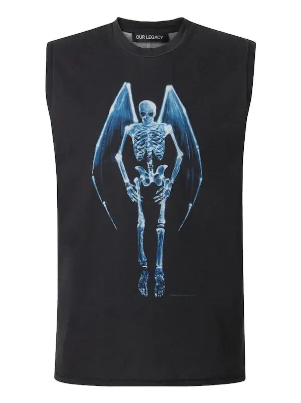 Our Legacy Printed Cotton Tank Top - Black
