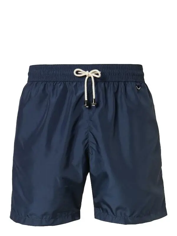 Rubinacci Satin Swim Trunks - Blue