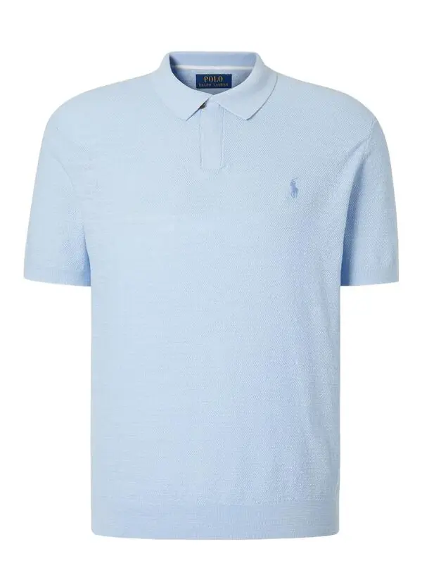 Polo Ralph Lauren Cotton And Linen Polo Shirt - Blue