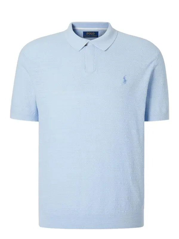 Polo Ralph Lauren Cotton And Linen Polo Shirt - Blue