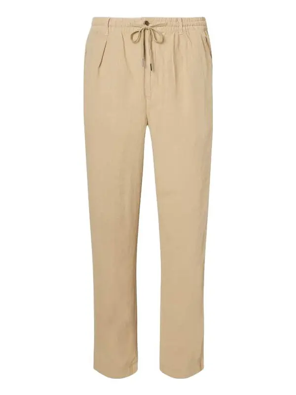 Polo Ralph Lauren Linen Straight Trousers - Beige
