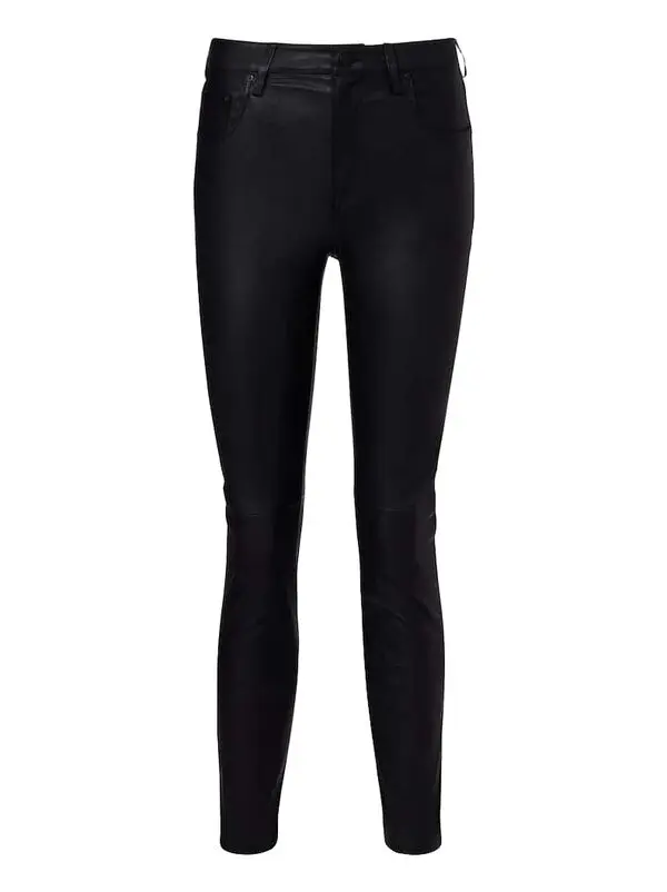 Ag Mari Leather Skinny Pants - Black