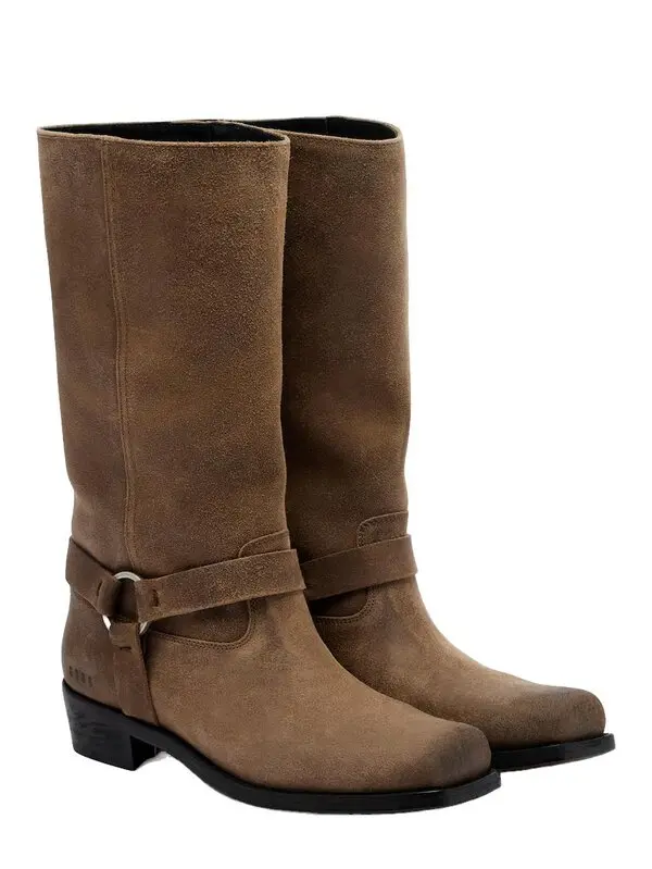 GOLDEN GOOSE Suede Biker Boots - Brown