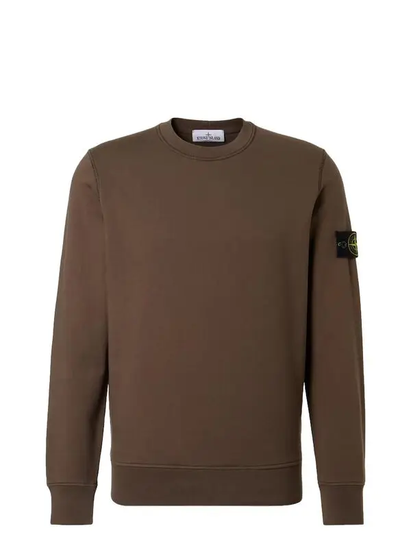 Stone Island Compass Cotton Fleece Sweatshirt - Brown