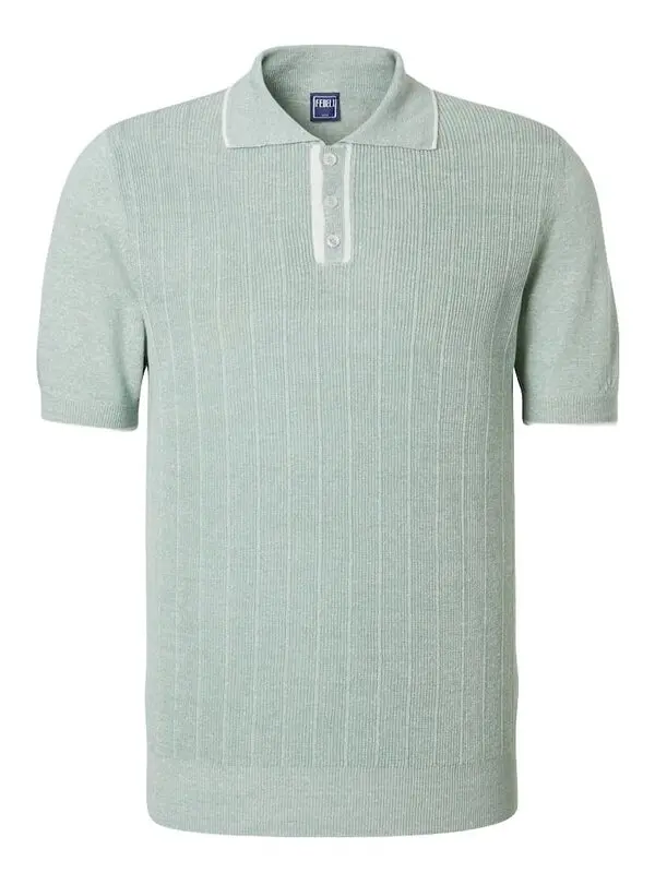 Fedeli Dodo Linen And Cotton Polo Shirt - Green