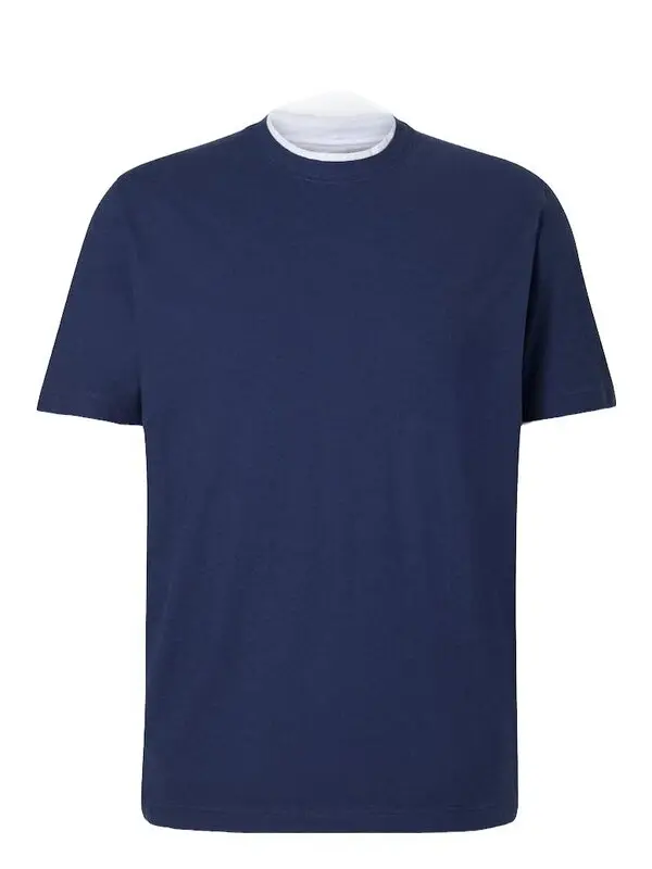 Fedeli Cotton Jersey T-shirt - Blue