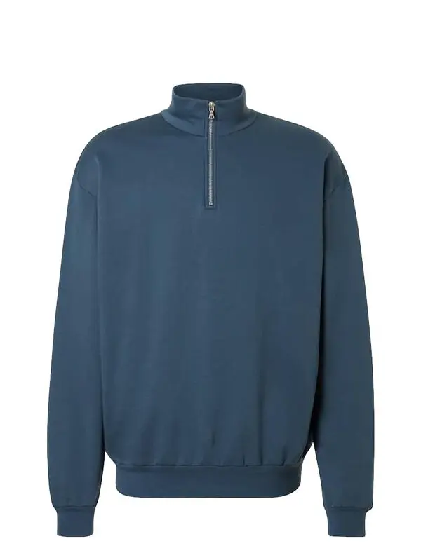 Auralee Cotton Half-zip Sweatshirt - Blue