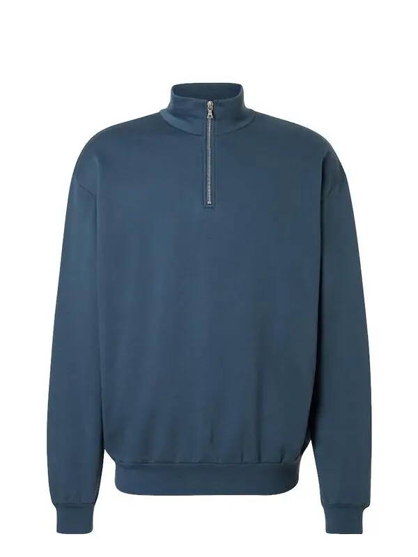 Auralee Cotton Half-zip Sweatshirt - Blue