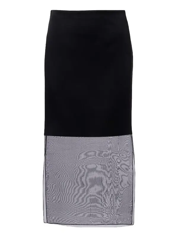 Khaite Sybil Layered Midi Skirt - Black