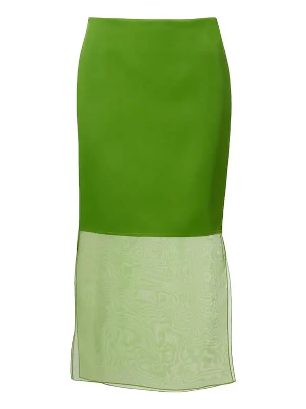 Khaite Sybil Layered Midi Skirt - Green