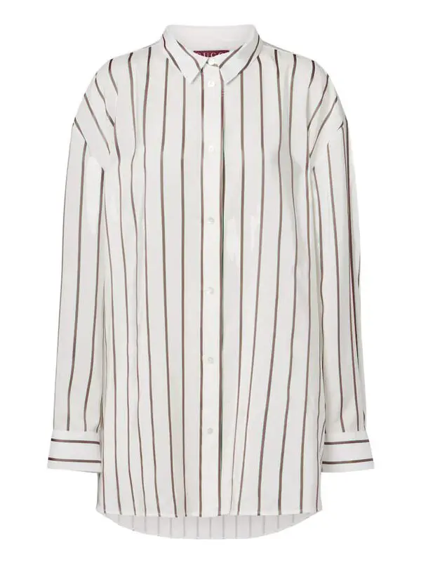 Gucci Striped Silk-blend Jacquard Shirt - White