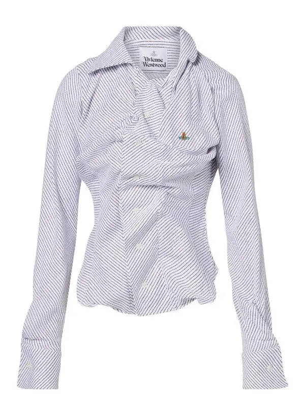 VIVIENNE WESTWOOD Striped Cotton-blend Poplin Shirt - Multicoloured